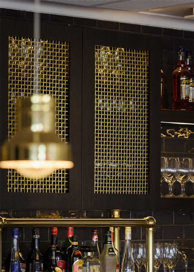 Custom Mild Steel Cabinet Mesh Inserts Gold Galvanized Surface