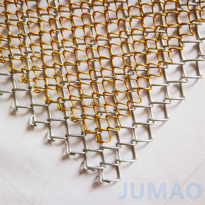 Colorful Unliminated Wide Metal Mesh Curtain With Sprial Technology