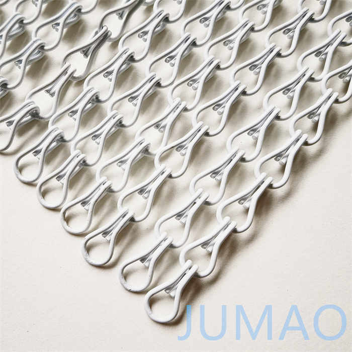 Architectural Metal Chain Link Screen Curtain Walls For Door White