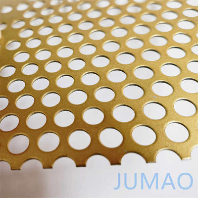 Stainless Steel Facade Perforated Metal Screen Matt Golden